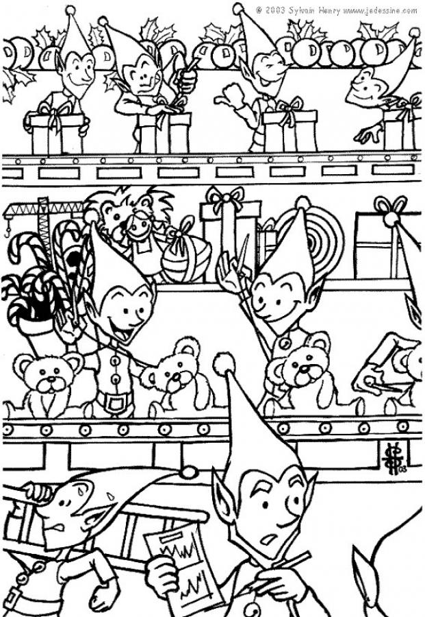 Coloriage Lutins de Noël - 38 coloriages de Noël
