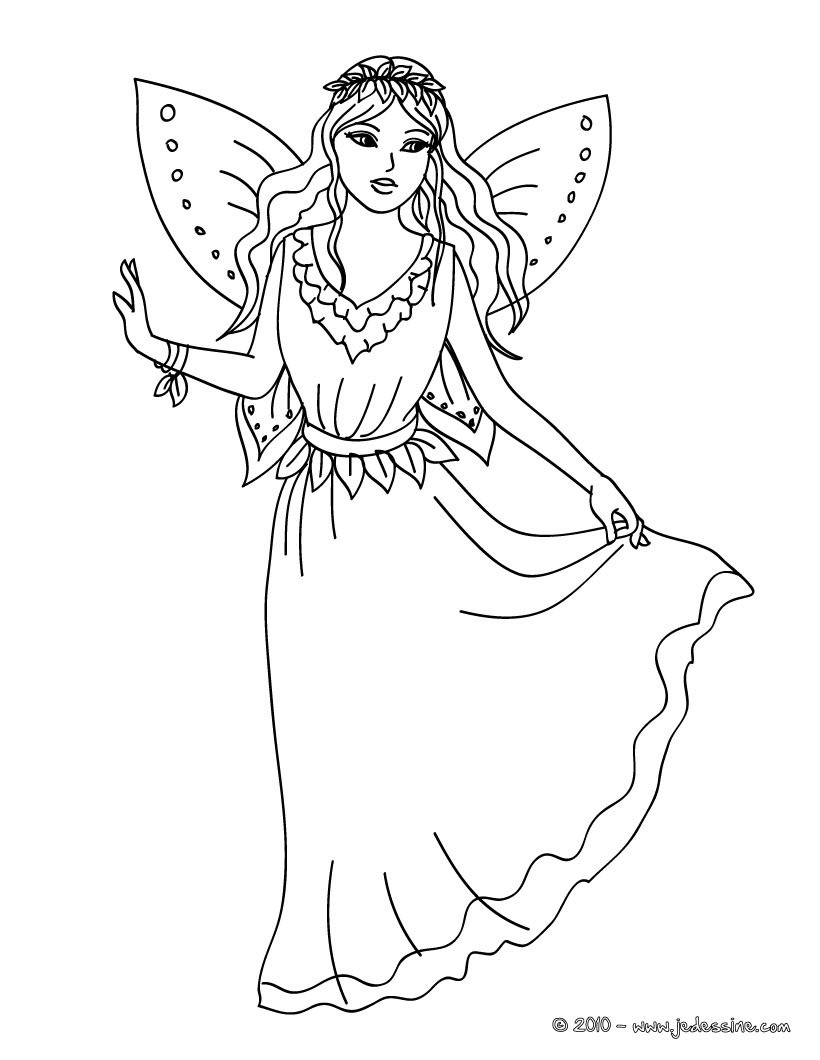 Coloriages dessin d'une fee à colorier - fr.hellokids.com Coloriages dessin d'une fee à colorier - fr.hellokids.com