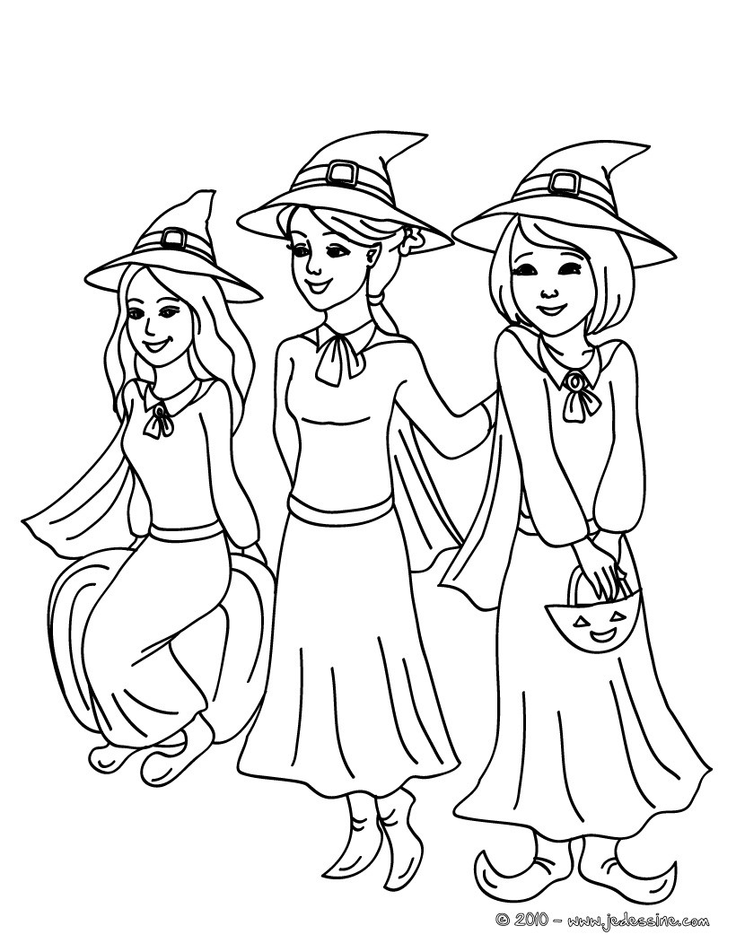 Coloriages de Sorcières d'Halloween - 84 coloriages d'Halloween ...