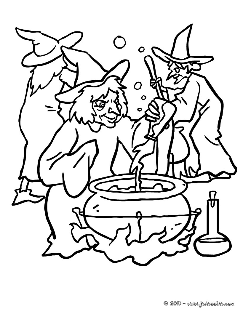 Coloriages de Sorcières d'Halloween - 84 coloriages d'Halloween ...