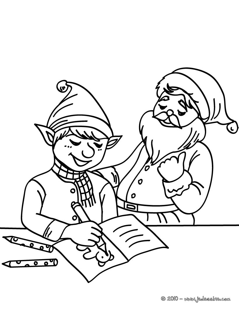 Coloriage Lutins de Noël - 38 coloriages de Noël