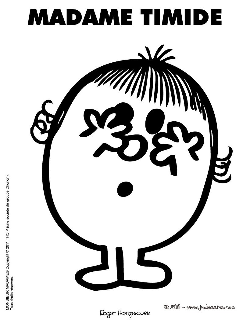 Coloriages image madame timide à colorier - fr.hellokids.com