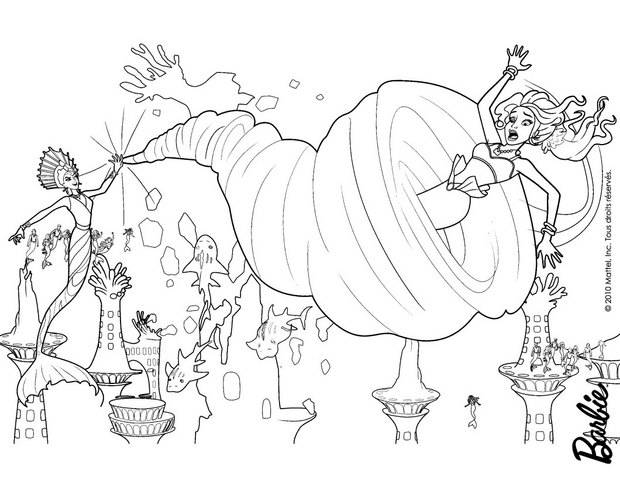 Coloriages Barbie et le Secret des Sirènes - 60 coloriages Barbie ...